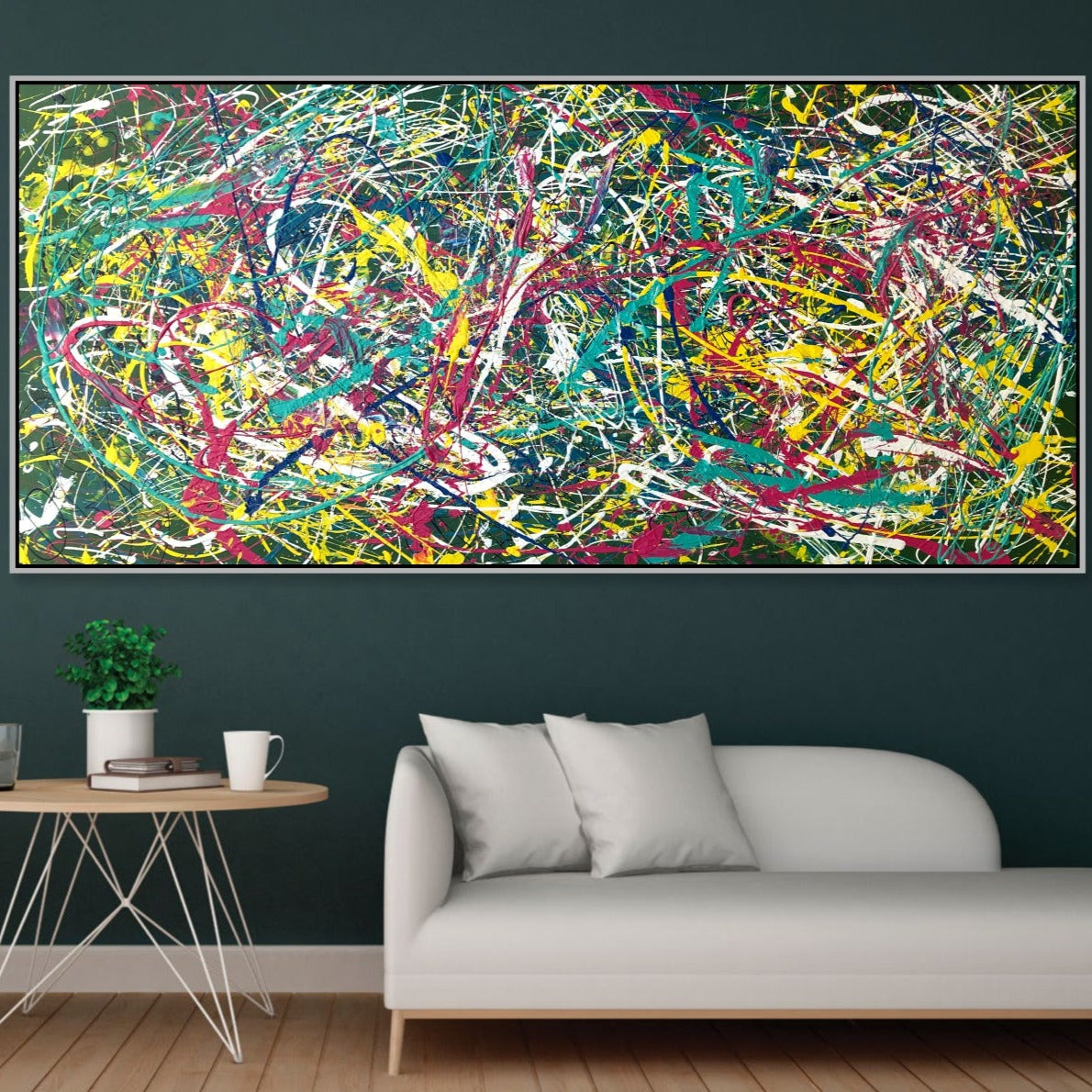 Jackson Pollock Style Colorful Abstract Expressionist Splatter Art Original Oil Paintings On ...