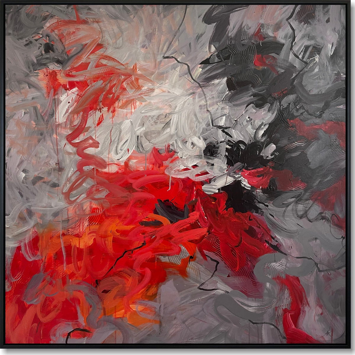 Large Abstract Colorful Cocktail Red Paintings On Canvas Modern Creative Original Oil Painting ...