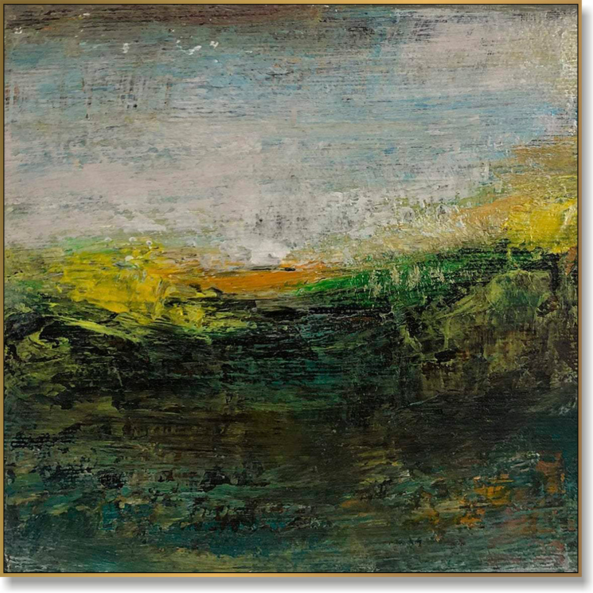Abstract serene nature painting GREEN LAWN – Trendgallery.art