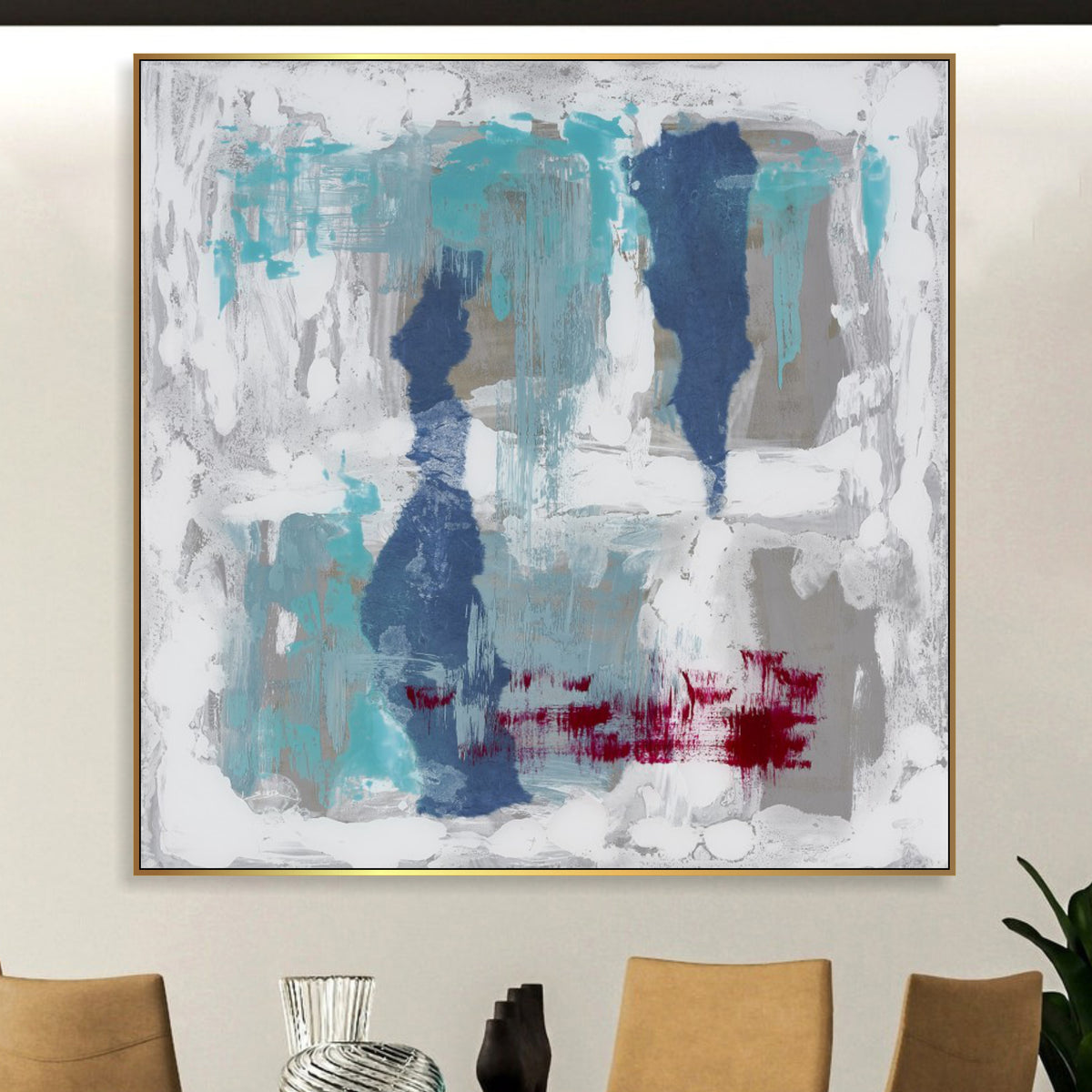 Abstract Colorful Expressionist Paintings On Canvas Textural Contrast ...