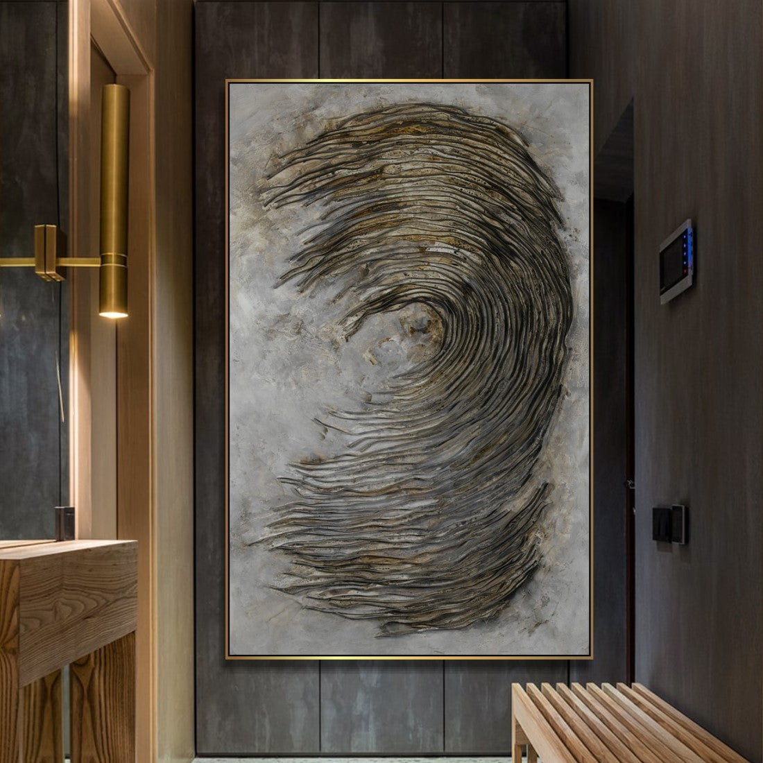 Abstract Grey Paintings On Canvas Striking Monochrome Textured ...