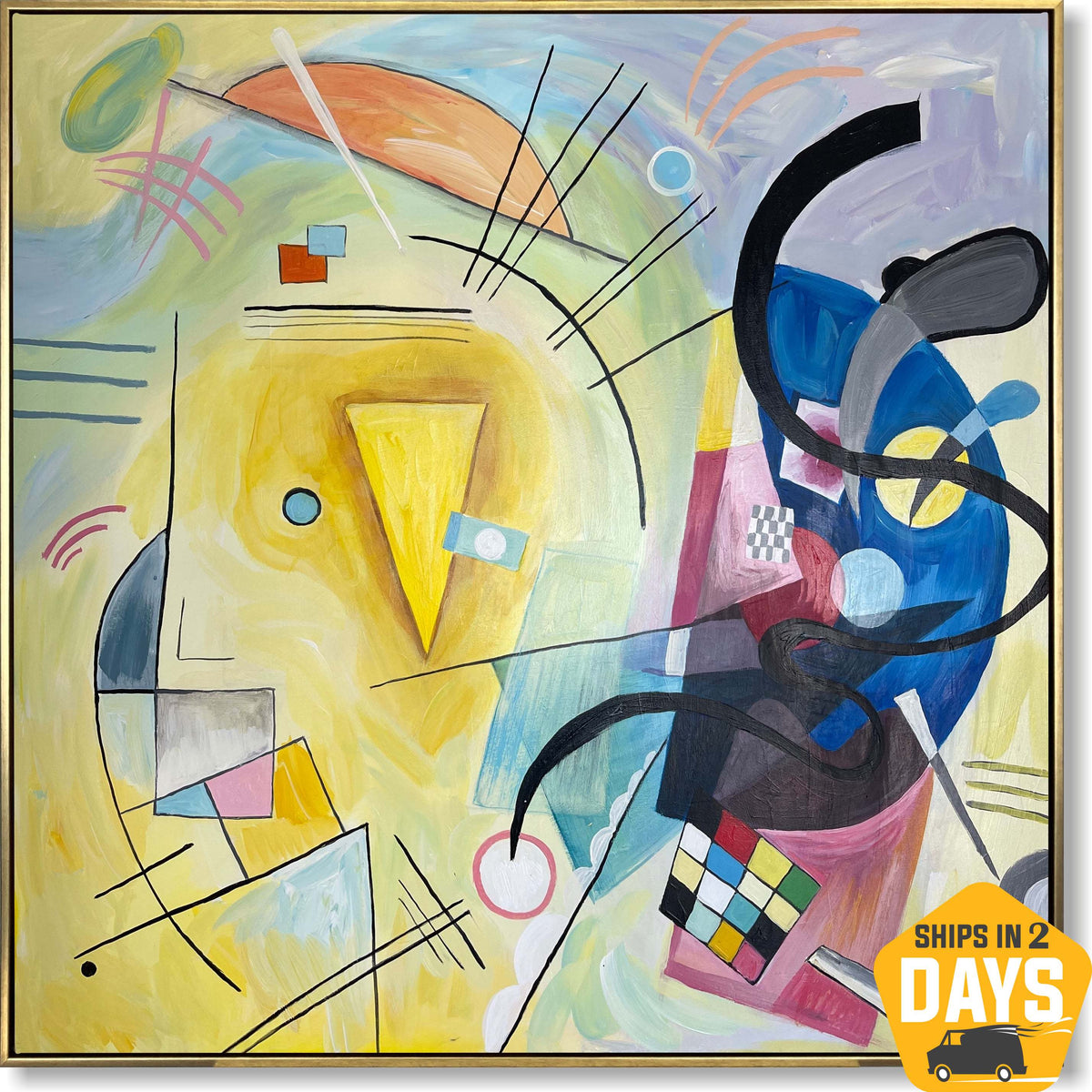 Abstract Colorful Original Luxury Kandinsky Style Painting Art ...