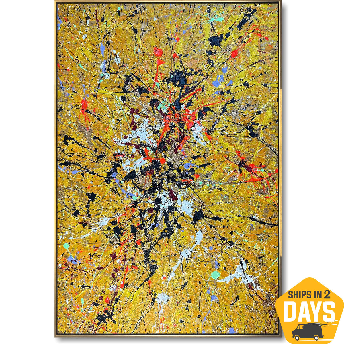 Abstract Yellow Colored Oil Painting Original Colorful Paintings On Canvas Creative Wall Art for ...