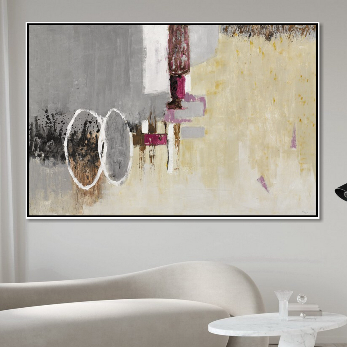 Abstract Colorful Paintings On Canvas Modern Artwork in Neutral Colors ...