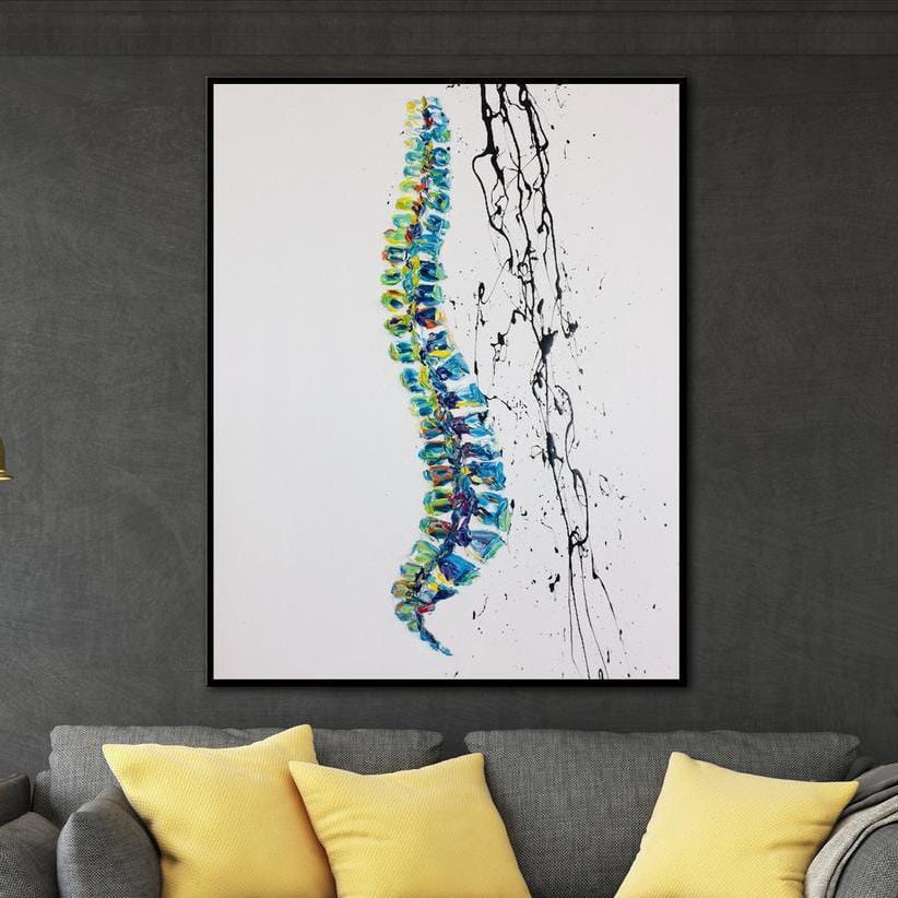 Large Spine Painting On Canvas Spine Oil Painting Abstract Medical Art ...