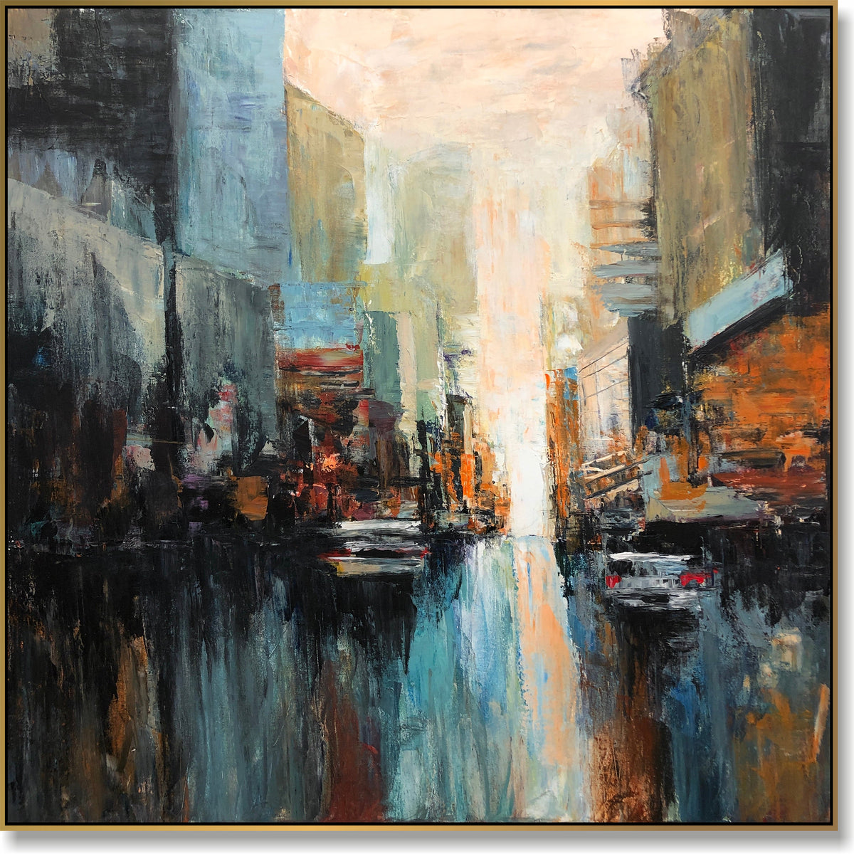Abstract Chicago Cityscape Paintings On Canvas Original Chicago Streets ...