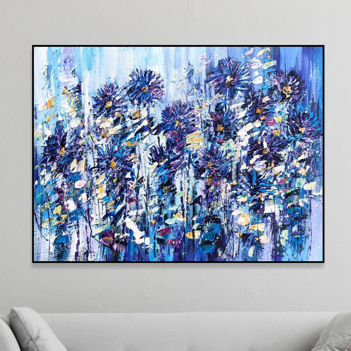 Abstract Flowers Paintings On Canvas, Acrylic Floral Art, Modern ...