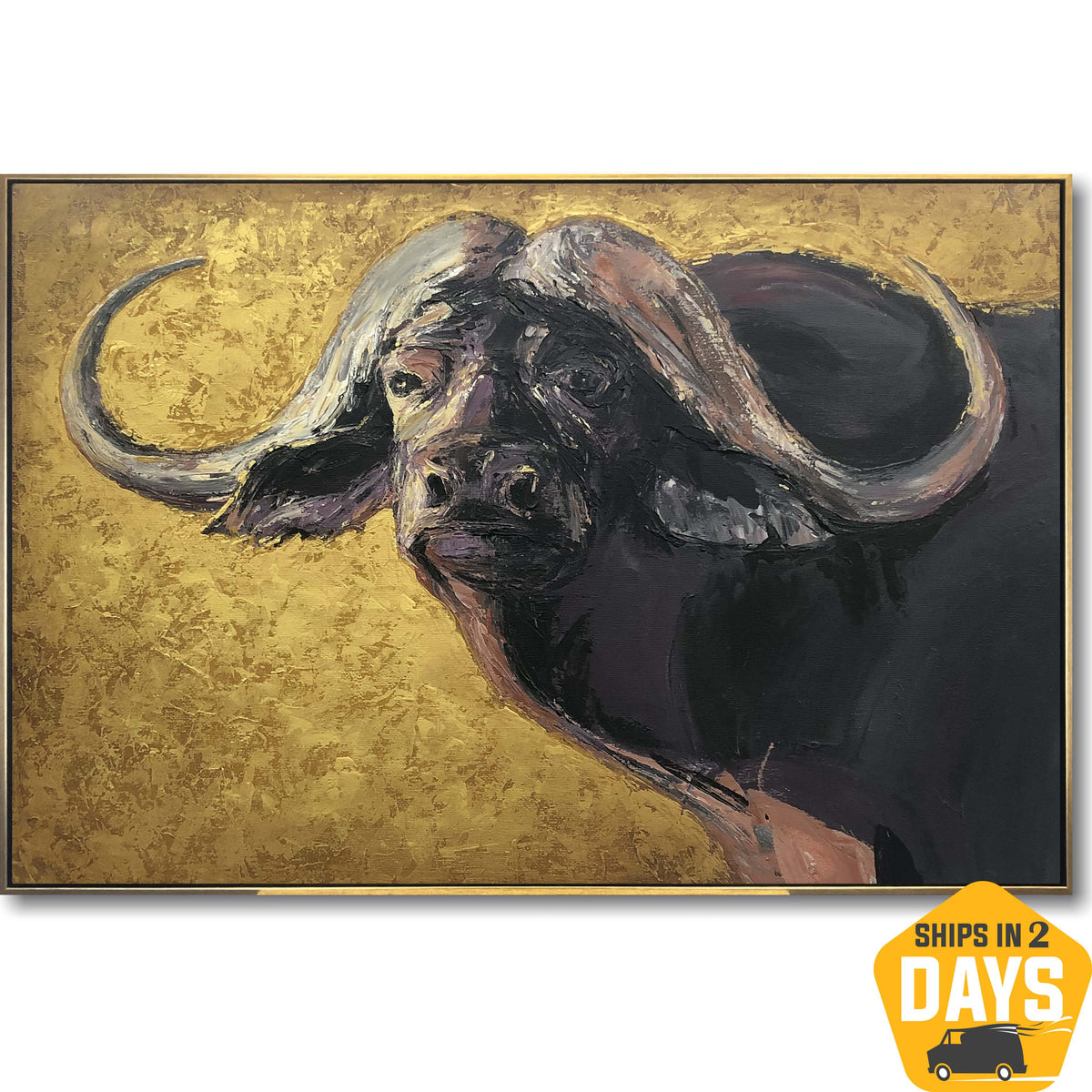 Extra Large African Buffalo Paintings on Canvas Wild Animal Art Modern ...