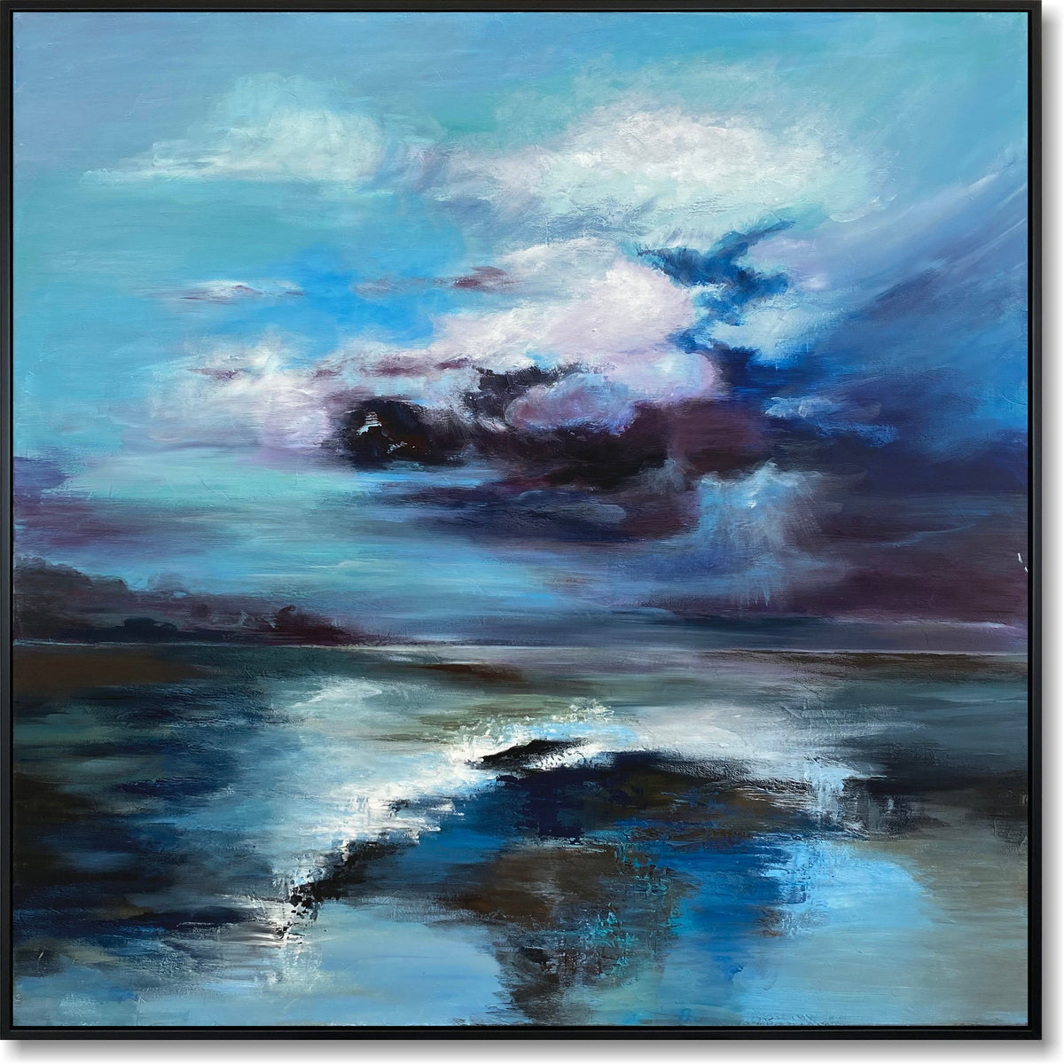 Abstract Seascape Paintings On Canvas Stormy Sky and Ocean Waves ...