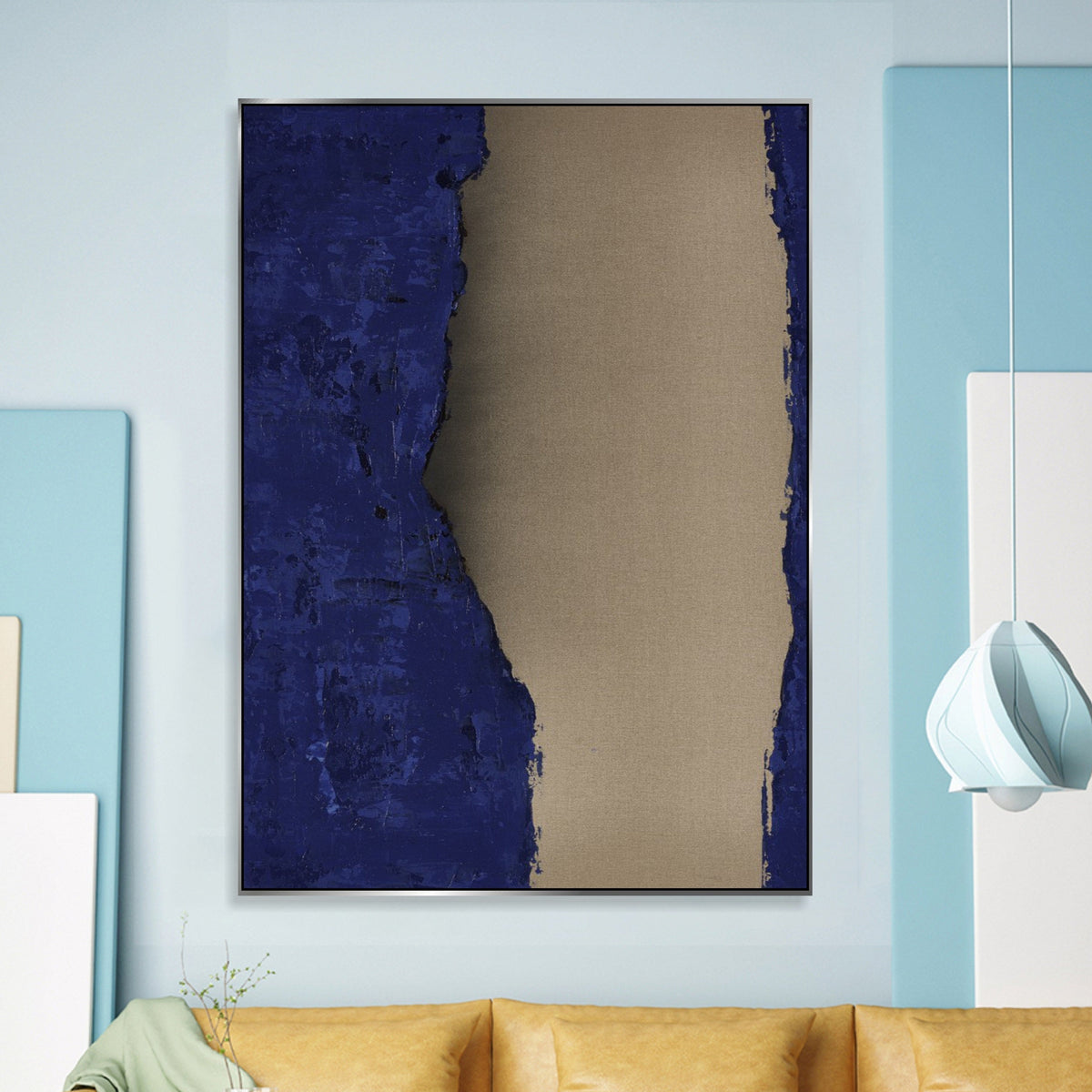 Abstract Dark Blue Textured Paintings On Canvas Textural Dynamics Art ...
