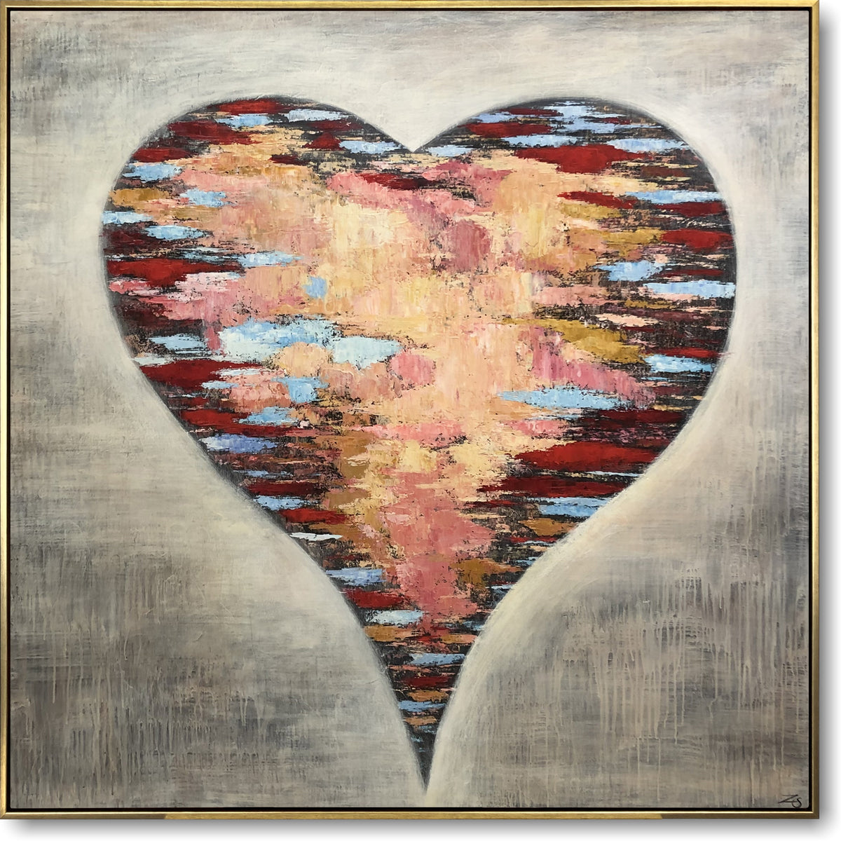 Large Heart Painting – Romantic Abstract Art for Bedroom or Valentine’s ...