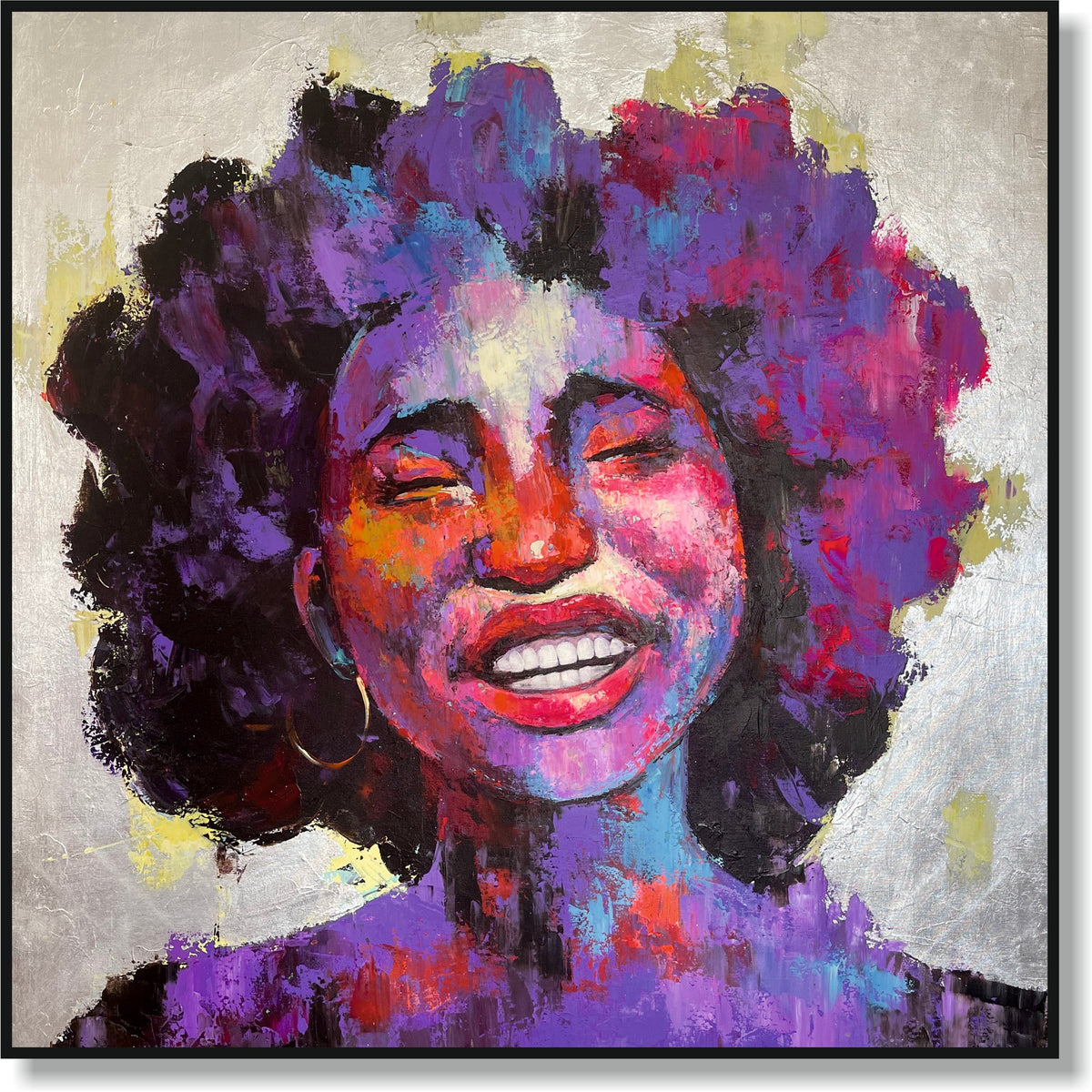 Large Modern Wall Art Colorful Portrait Woman Vibrant Abstract ...