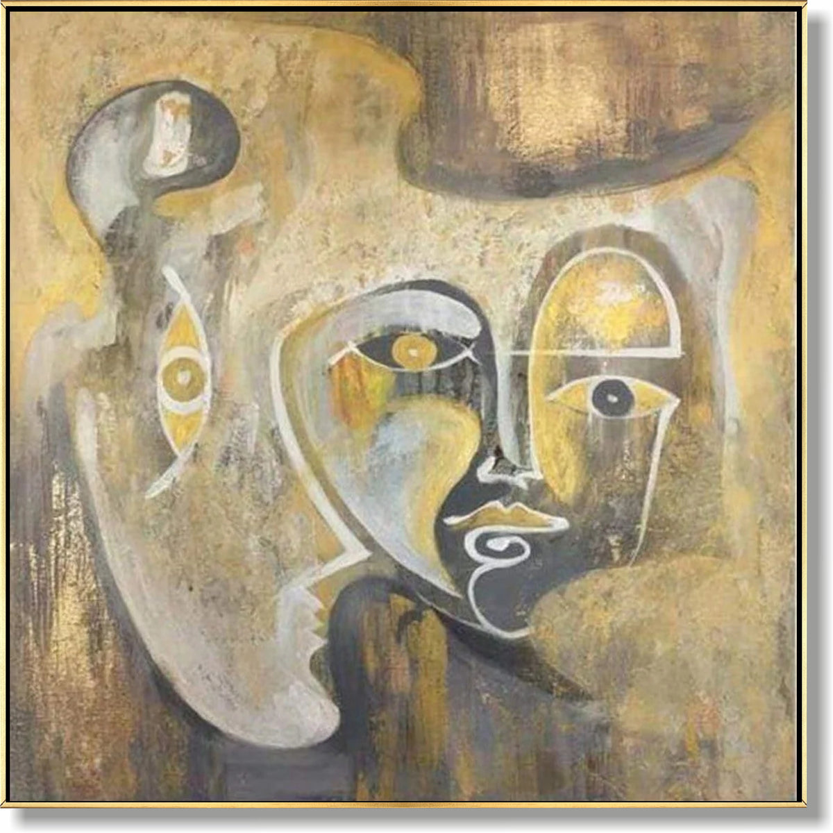 Abstract Gold and Brown Oil Painting on Canvas Original Art Decor ...