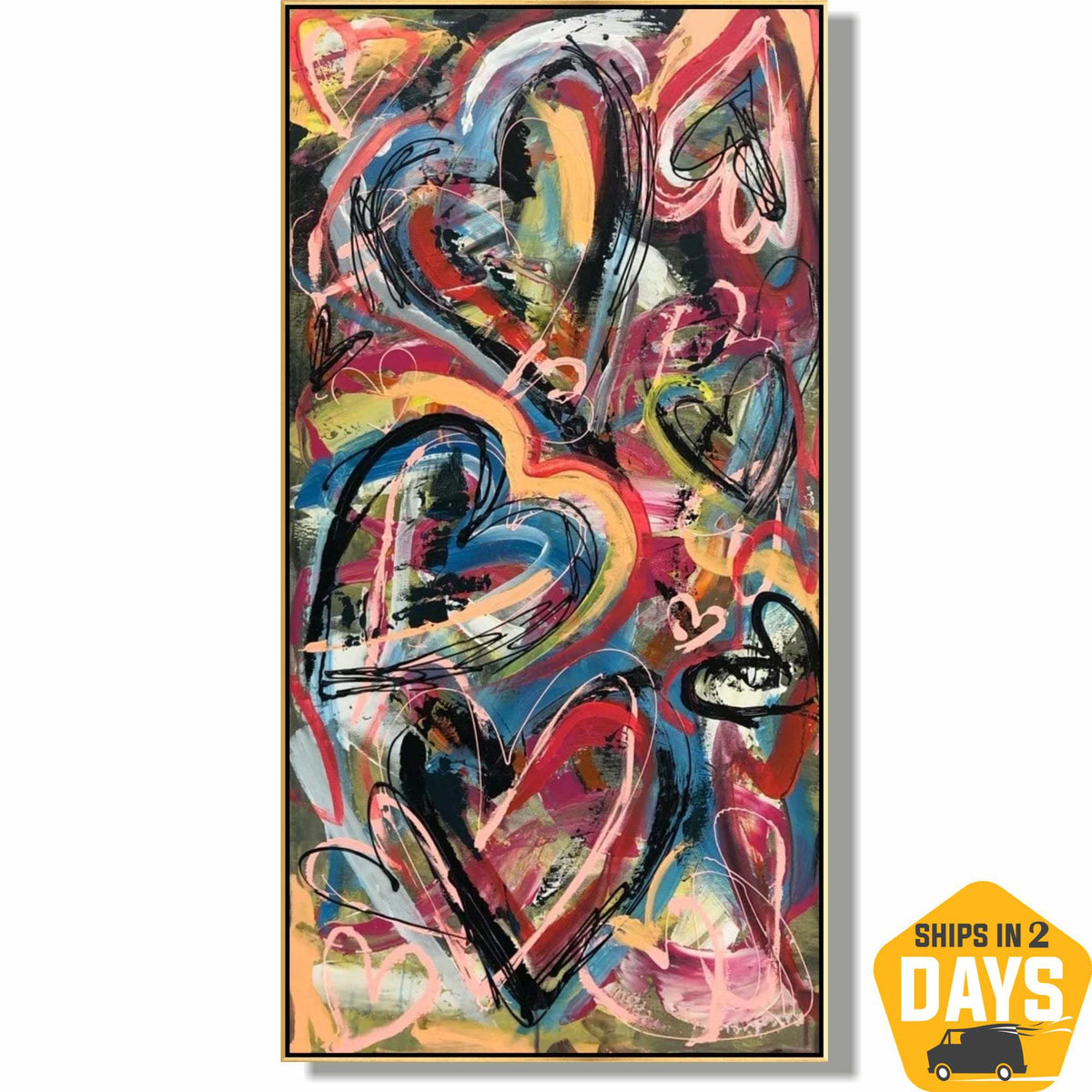 Vibrant Heart Art Abstract Expressionism Love Painting Colorful ...