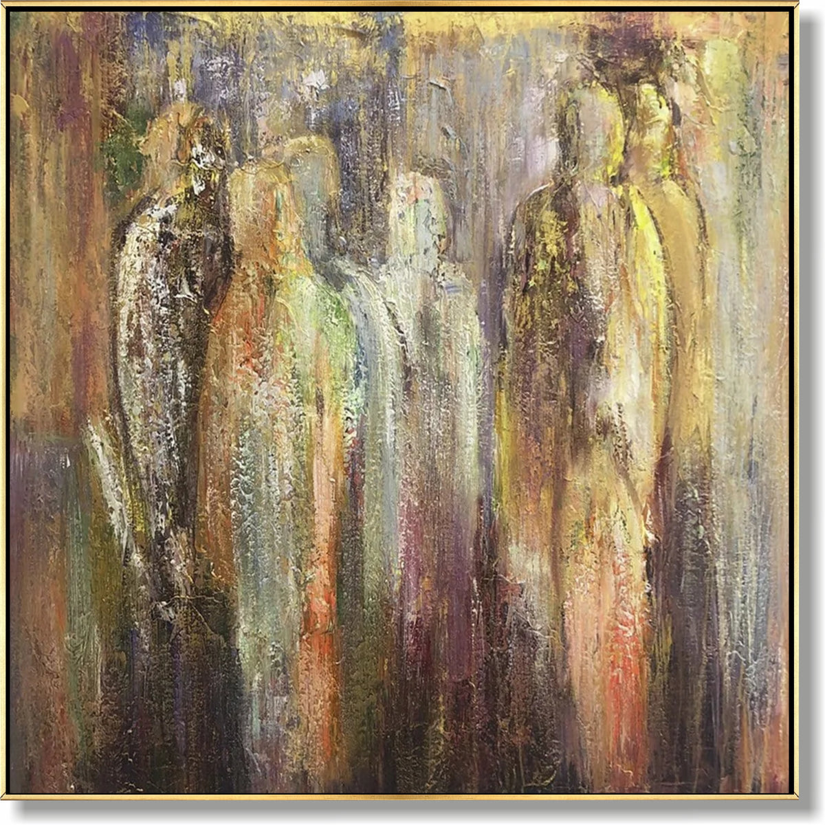 Large Colorful Abstract Oil Painting on Canvas - Original Human ...