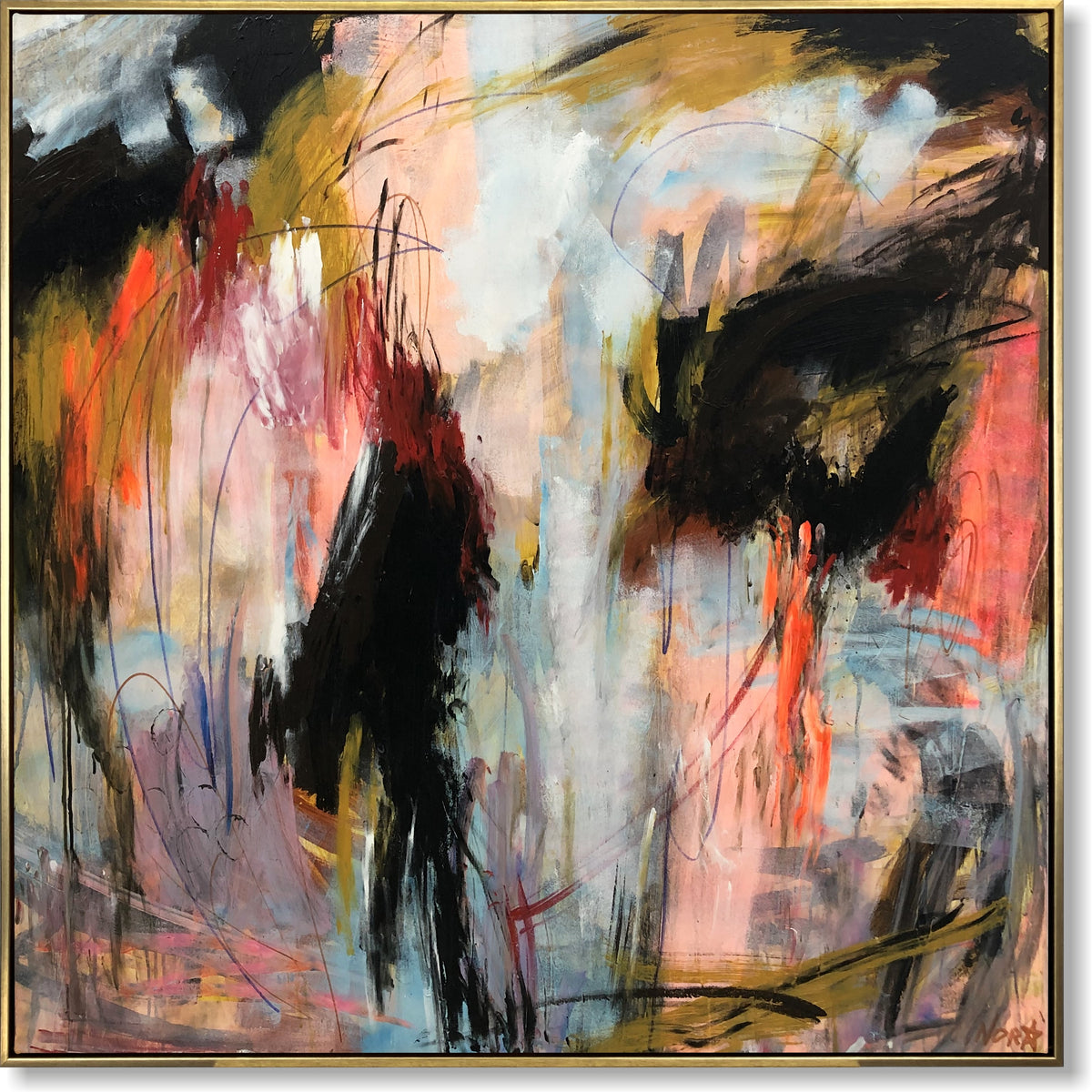 Large Abstract Painting on Canvas Colorful Wall Art Modern Vibrant ...