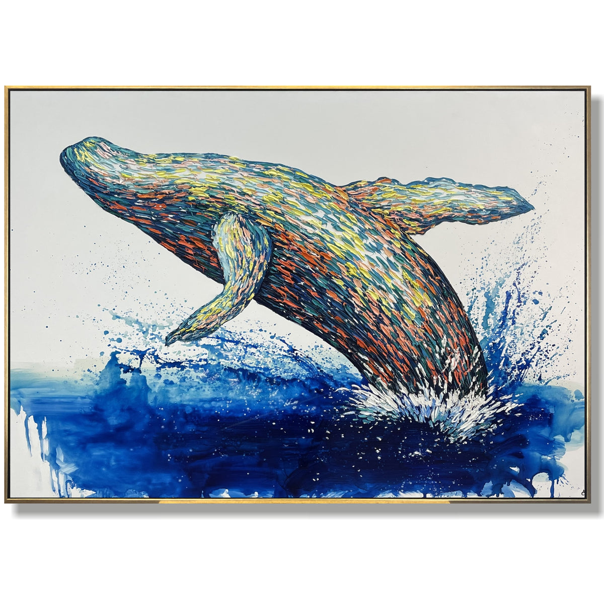 Large Abstract Whale Paintings On Canvas Animal Impasto Oil Painting ...