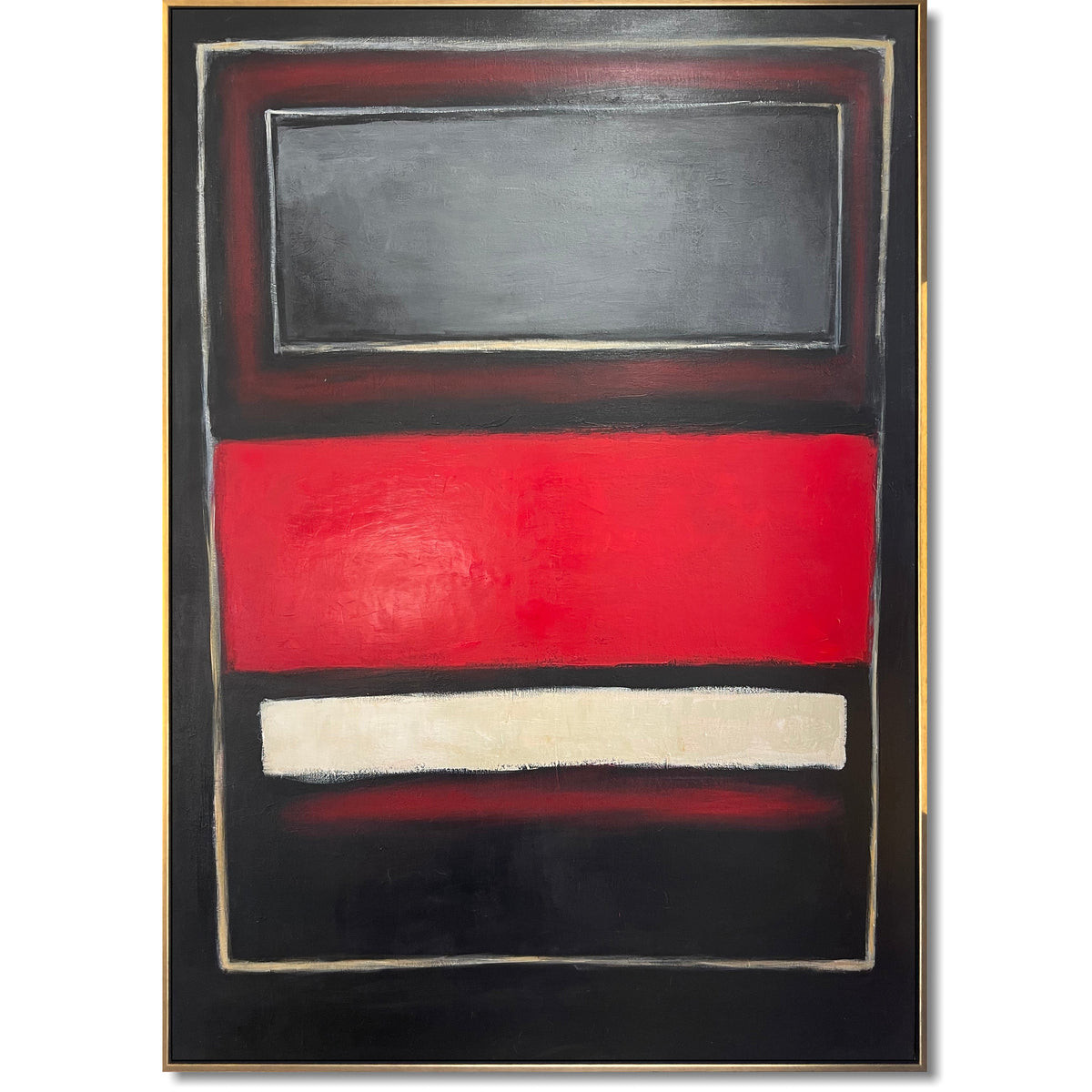 Mark Rothko Style Original Paintings On Canvas, Modern Red, Black And ...