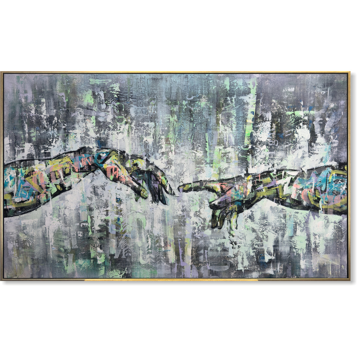 Abstract Street Art Hand Painting Modern Creation of Adam Graffiti ...