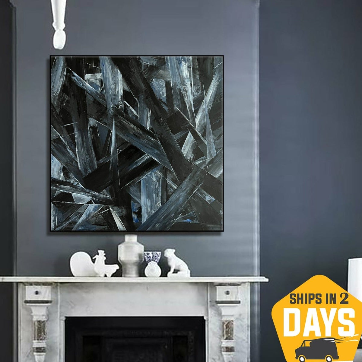 BLACK CRYSTALS 39.3"x39.3" – Trendgallery.art
