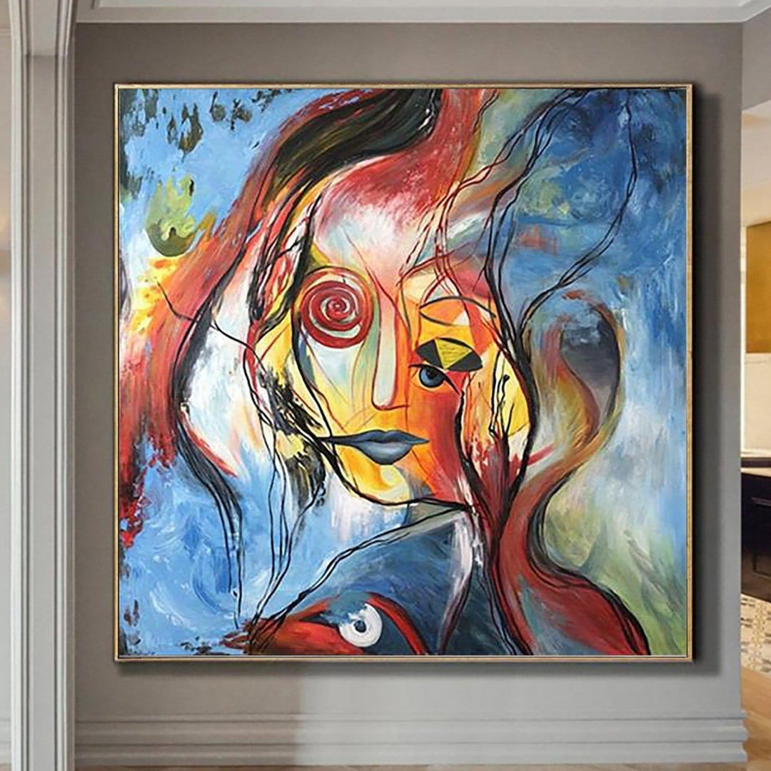 Original Abstract Painting Colorful Painting Face Abstract Art Painting ...