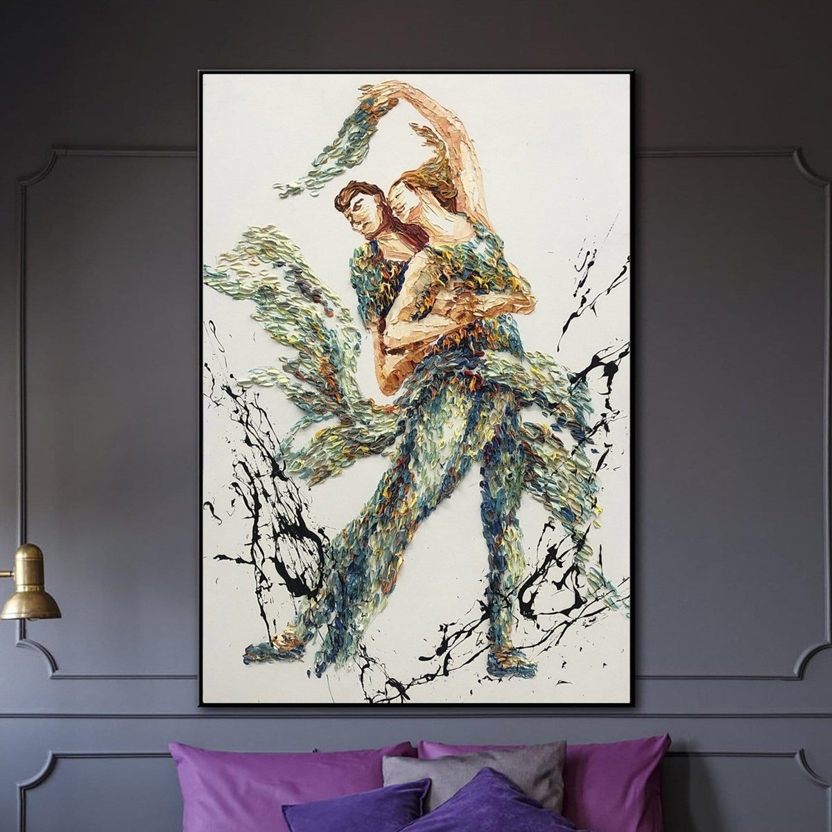 Dancing Couple Abstract Artwork Large Dancing Couple Painting Dancing ...
