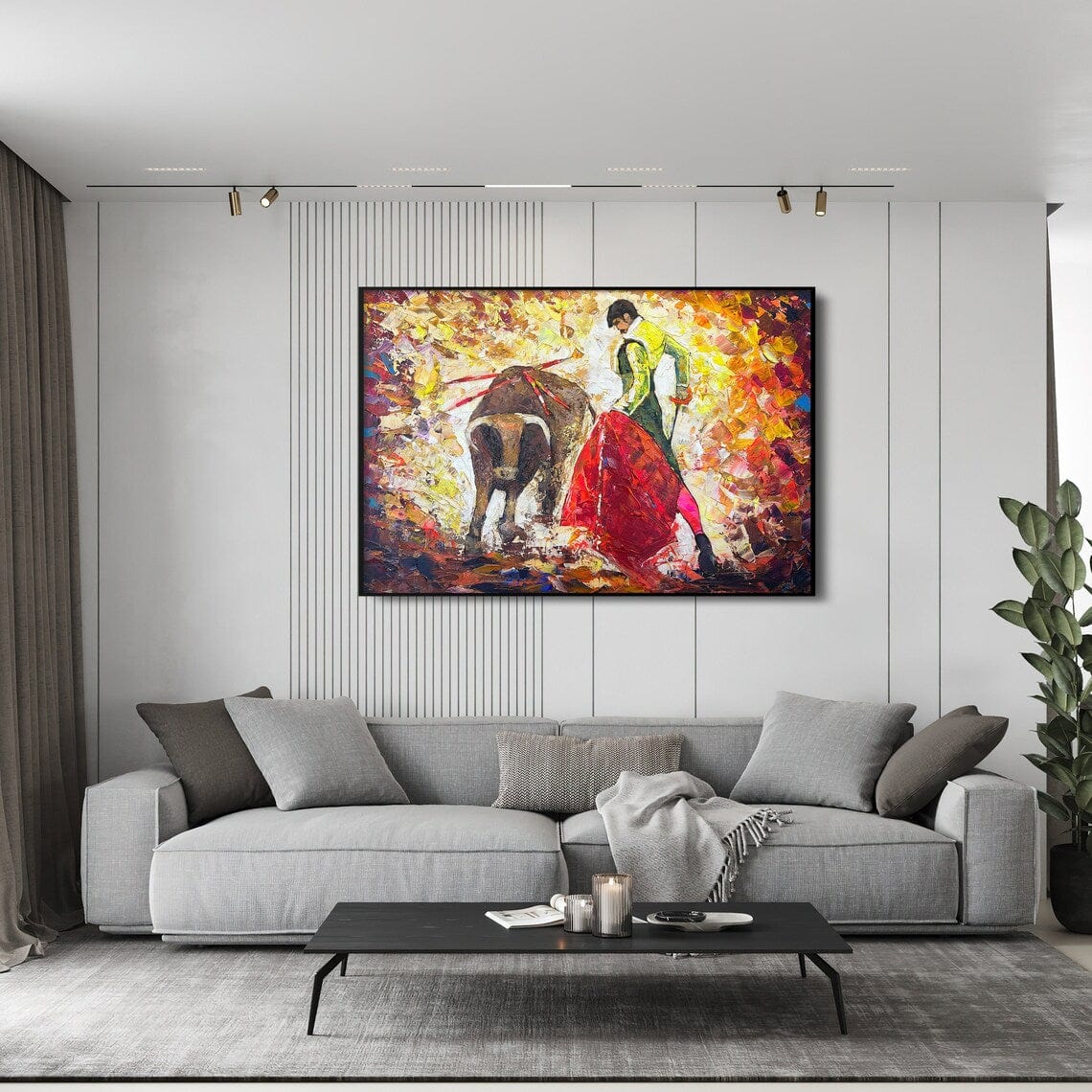 Spanish Matador Bullfighter Acrylic Painting Corrida Original Oil ...