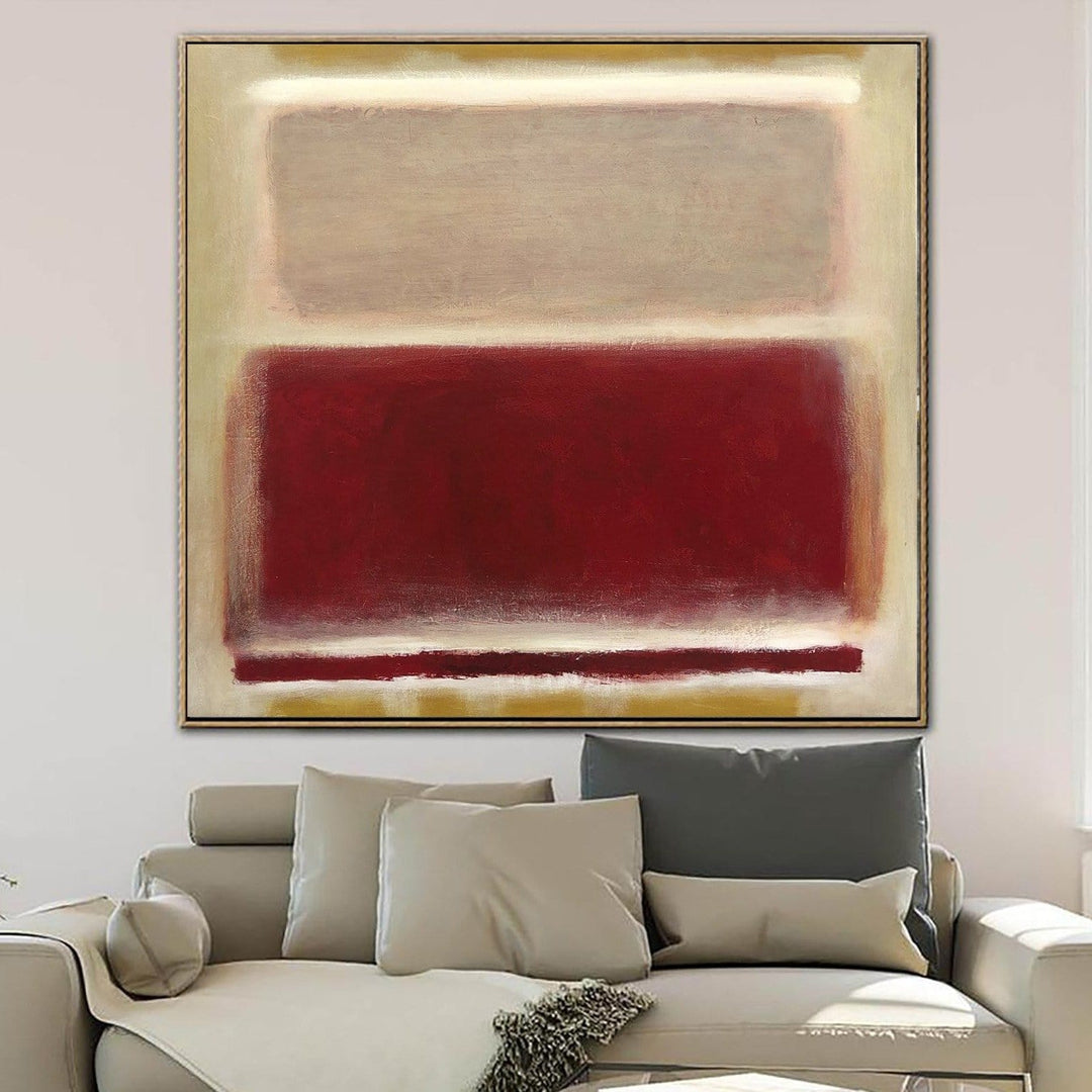 Original Mark Rothko Style Abstract Painting - Beige and Red Acrylic ...