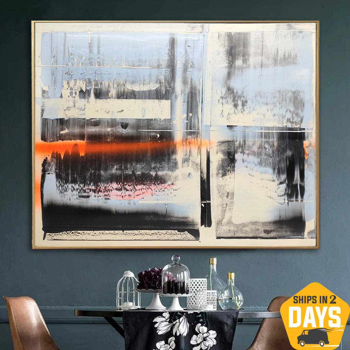 Extra Large Abstract Beige Paintings On Canvas Original Expressionist ...