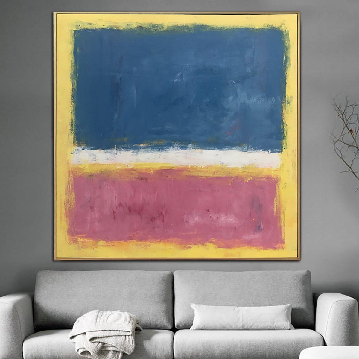 Mark Rothko Style Abstract Paintings On Canvas In Yellow, Blue And Pink ...