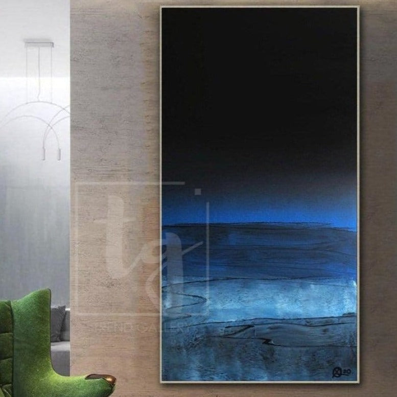 Original Oil Paintings Modern Blue Abstract Painting Creative Abstract ...